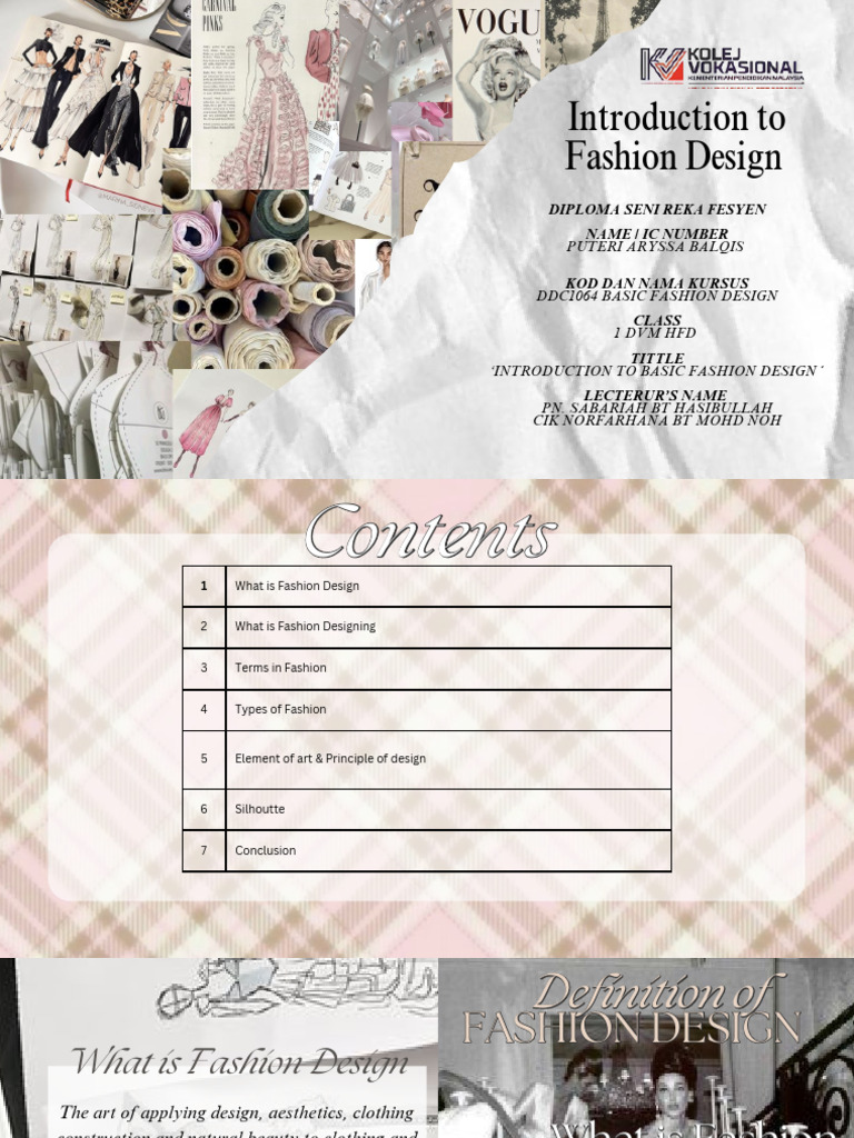 Introduction to Basic Fashion Design | PDF | Fashion | Fashion Design
