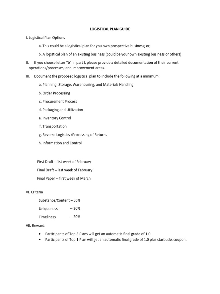 Logistical-Plan-Guide-2025 | PDF