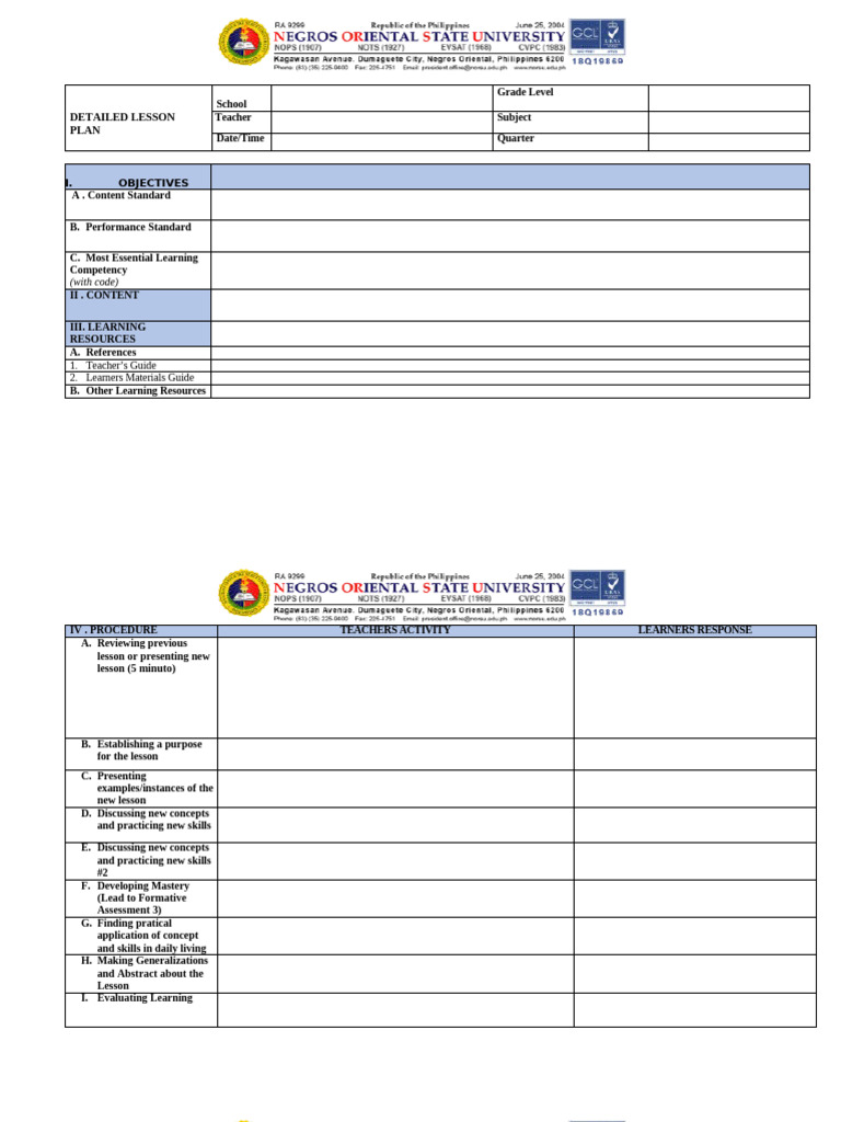DepEd Sample Format | PDF