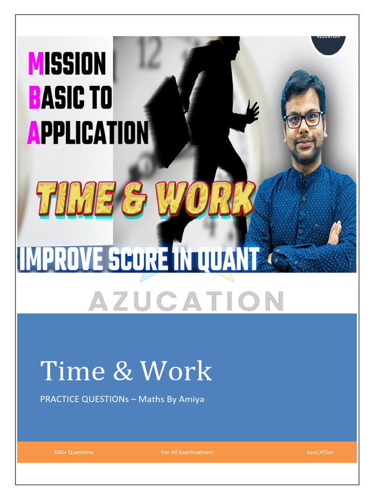 Time & Work Practice Sheet Azucation English - Final | PDF