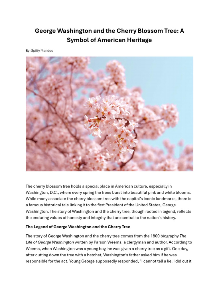 George Washington and the Cherry Blossom Tree | PDF