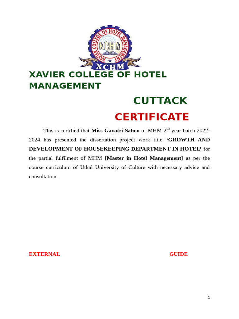 Housekeeping Department Growth Analysis | PDF | Housekeeping | Survey ...