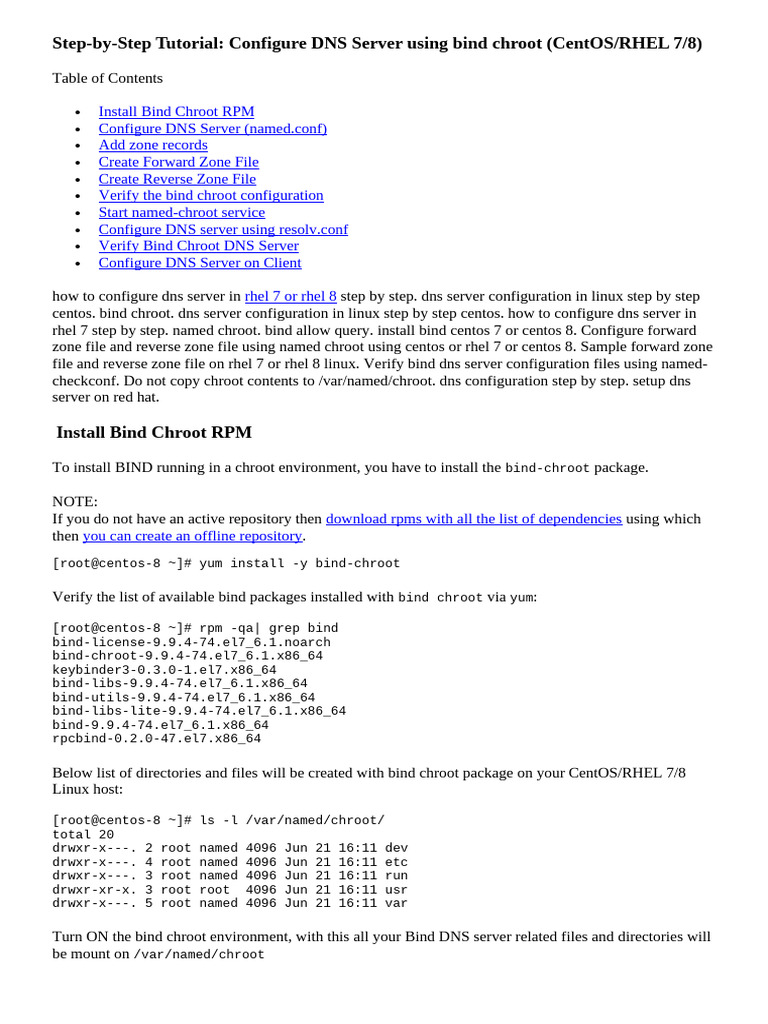 DNS Setup Guide for RHEL/CentOS | PDF | Domain Name System | Directories