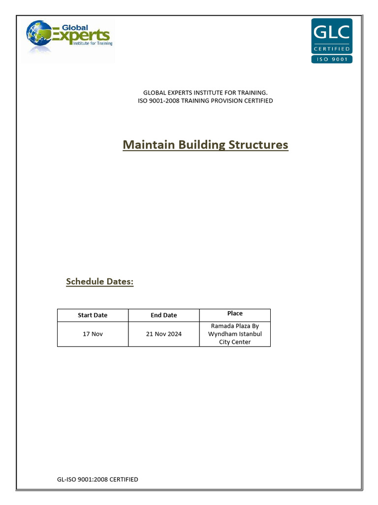 Maintain Building Structures | PDF | Safety