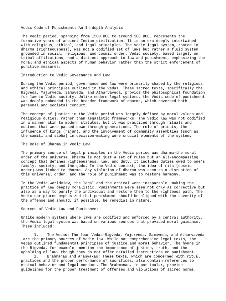 Code of Punishment | PDF | Vedas | Dharma