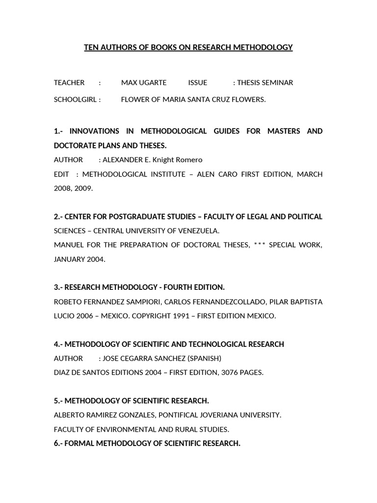 Key Authors in Research Methodology | PDF