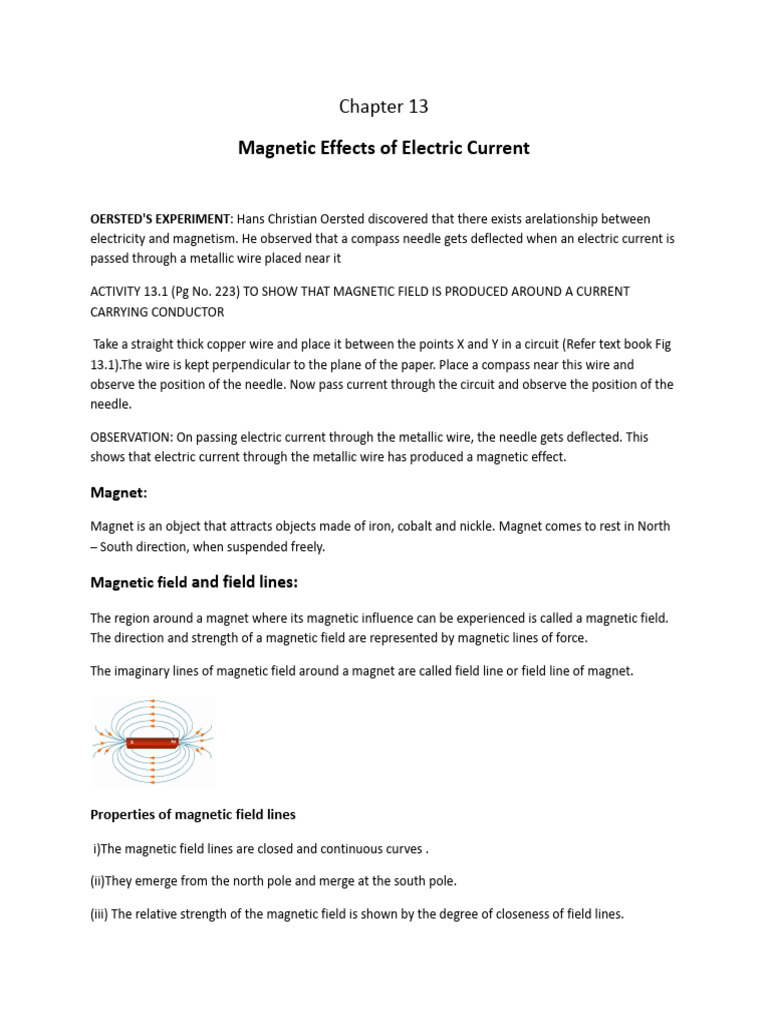 Magnetic Effects of Electric Current | PDF | Direct Current | Magnetic ...