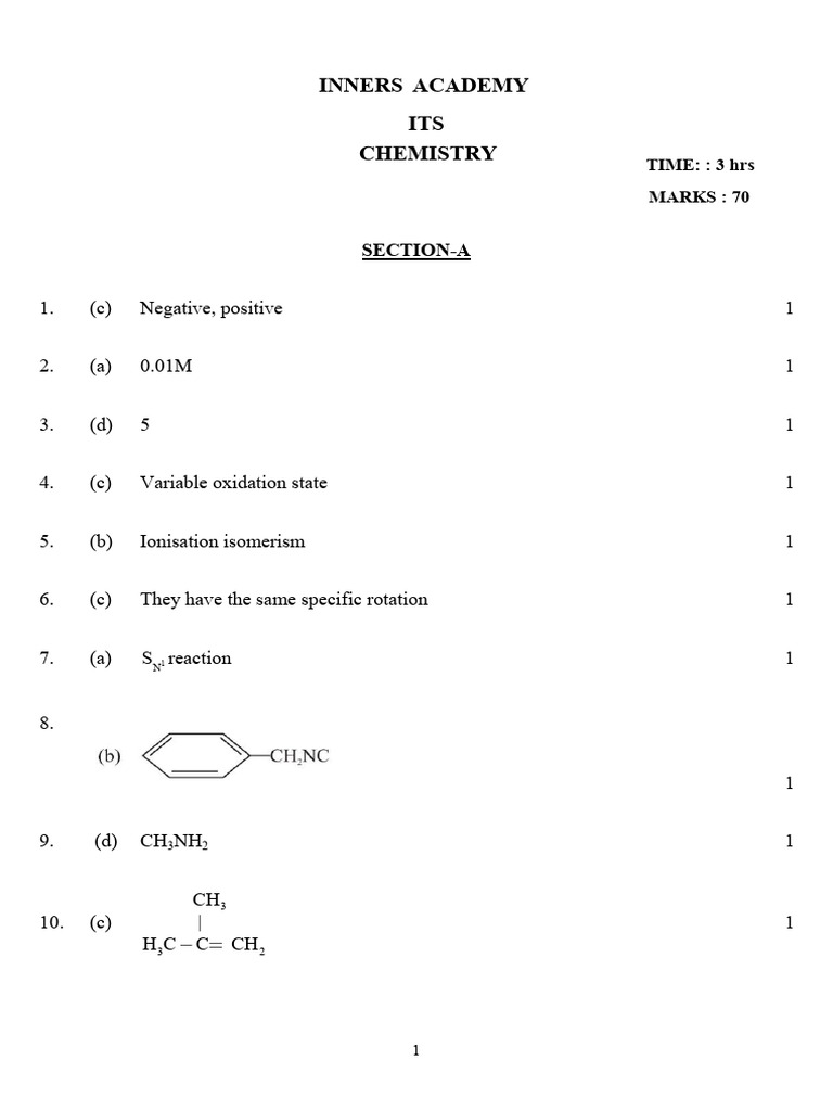 Xii Isc Chemistry Full Portion 1 31.12.24 A.K | PDF | Chemistry ...