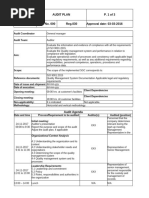 Audit Plan Sample | PDF | Audit | Internal Audit