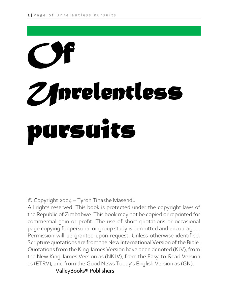 Of Unrelentless Pursuits | PDF | Disciplines | Lion