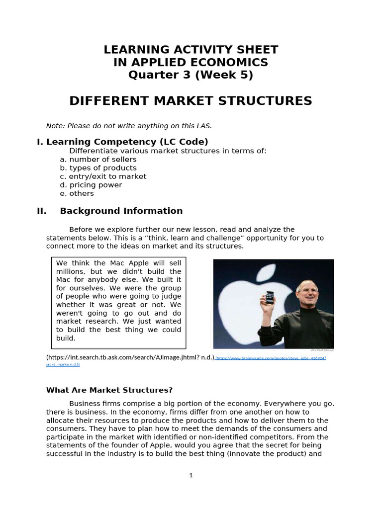 Quarter-2-Module-Week-4 | PDF | Market (Economics) | Monopoly