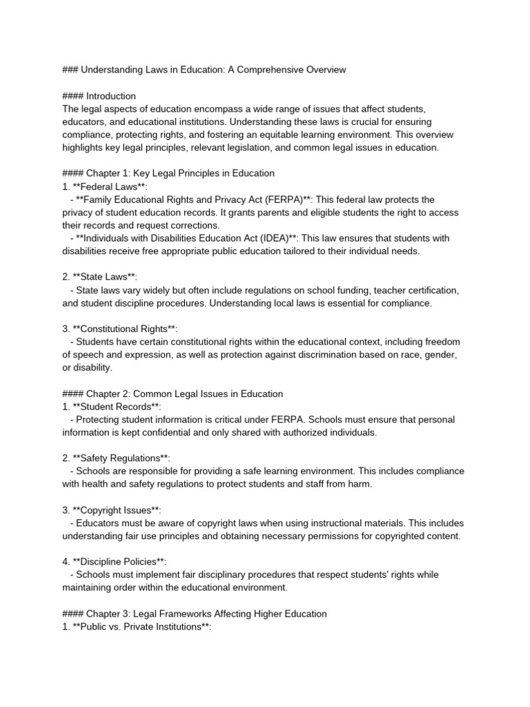 Education Law Essentials | PDF | Copyright | Rights