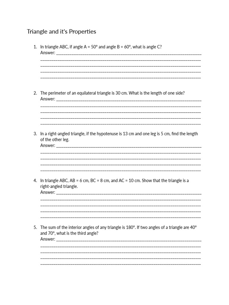 Triangle Properties and Calculations | PDF | Triangle | Elementary Geometry