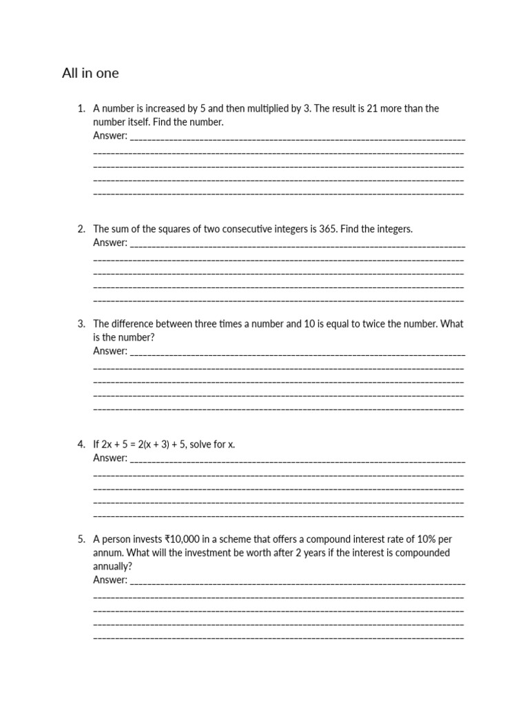 All in One - Maths | PDF | Area | Length