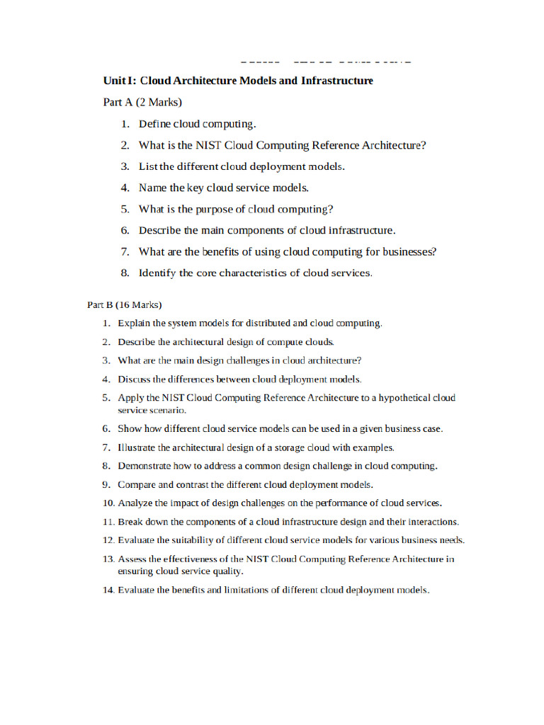 CC Important Questions Univ | PDF