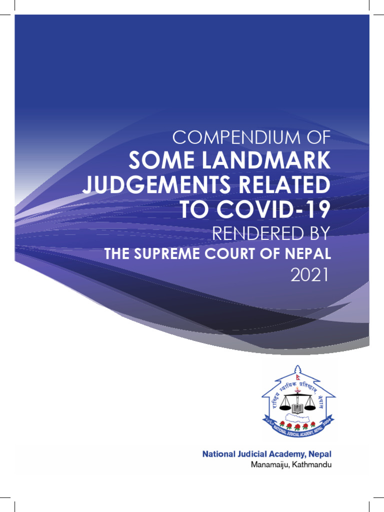 Compendium of Some Landmark Judgements Related To Covid-19 Rendered by ...
