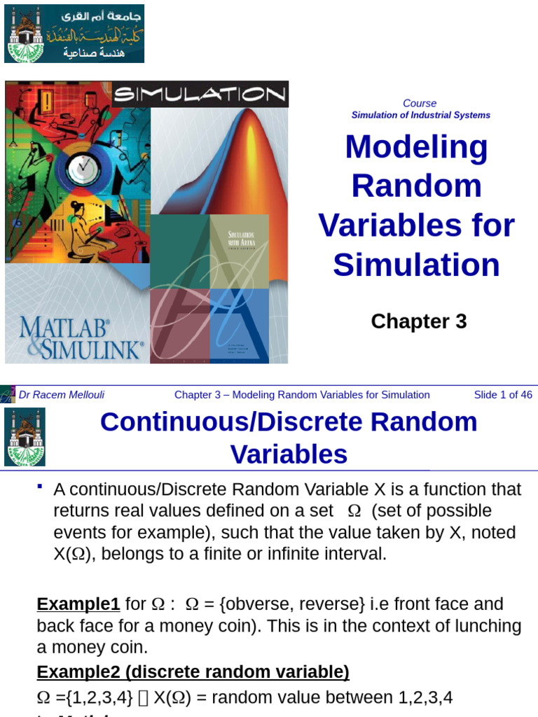 Chapter 03 Modeling Random Variables For Simulation Pdf Random Variable Mathematics