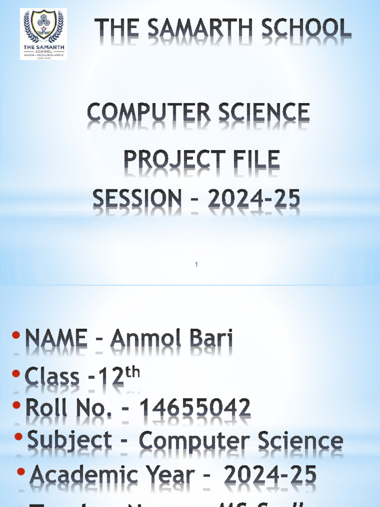 Anmol Bari 12th CS File Final | PDF | Algorithms And Data Structures | Software Development