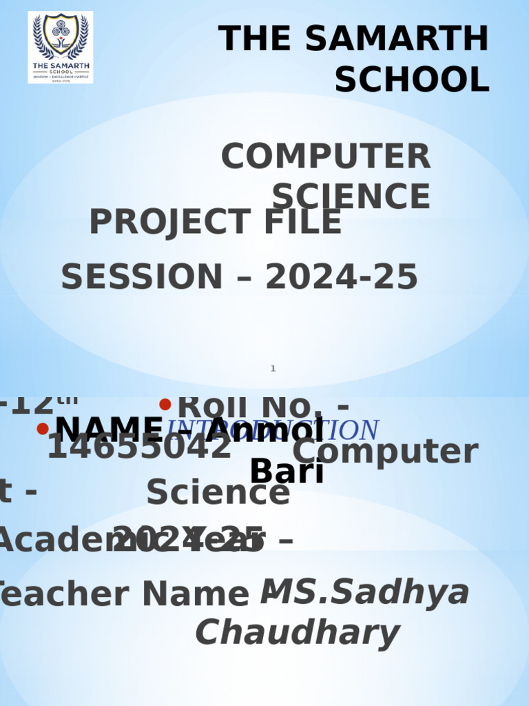 Anmol Bari 12th CS File Final | PDF | Computer Science | Computer Data