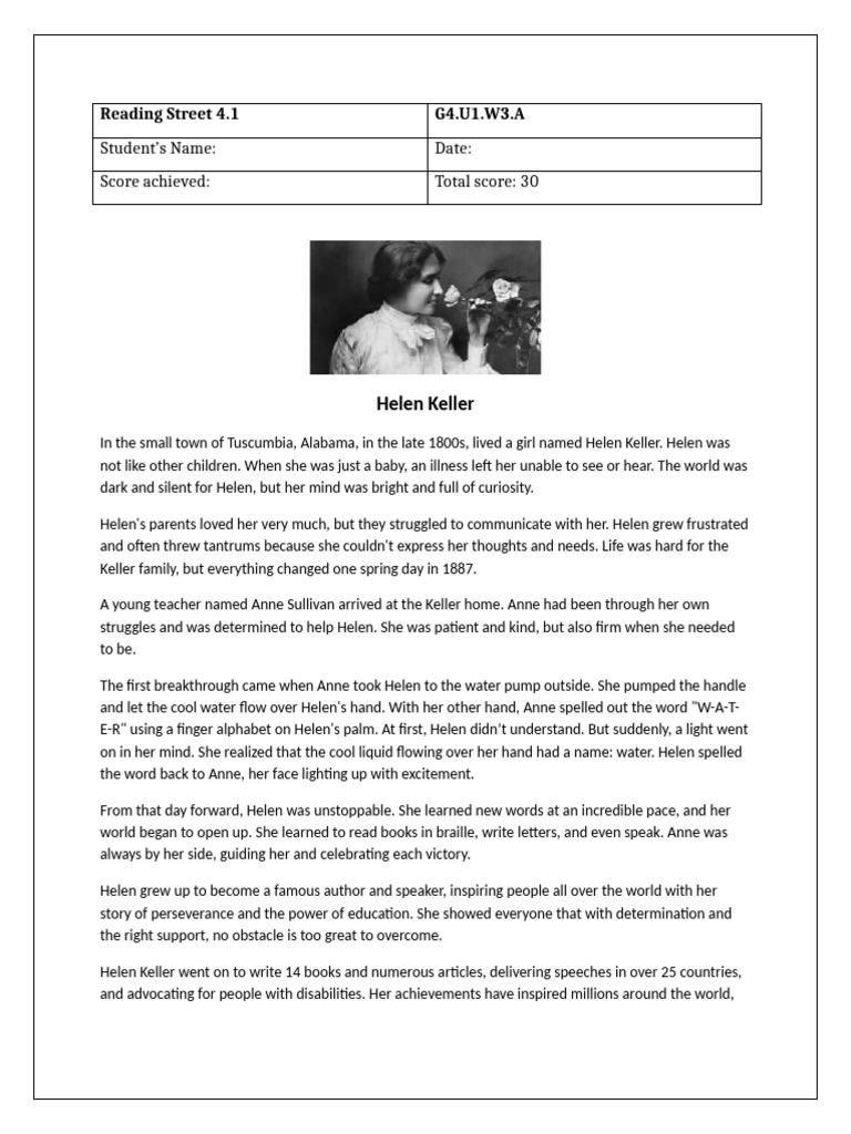 SA On The Banks of Plum Creek | PDF | Helen Keller | Vocabulary