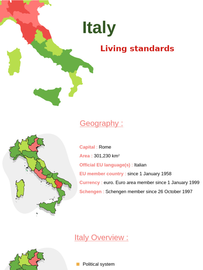 Italy: Economy, Population, and Governance Overview | PDF | Gross ...