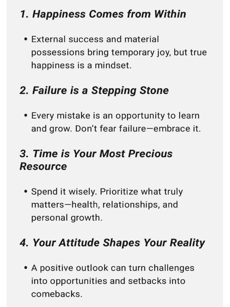Life Lessons | PDF