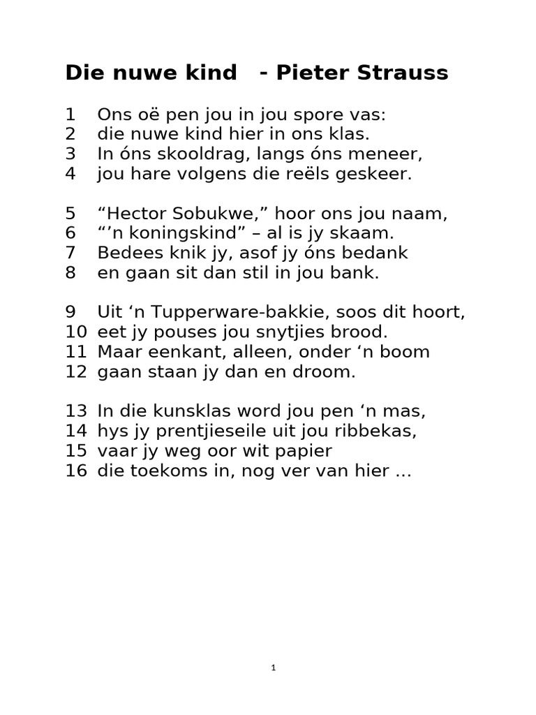 GEDIG 9 Die Nuwe Kind | PDF