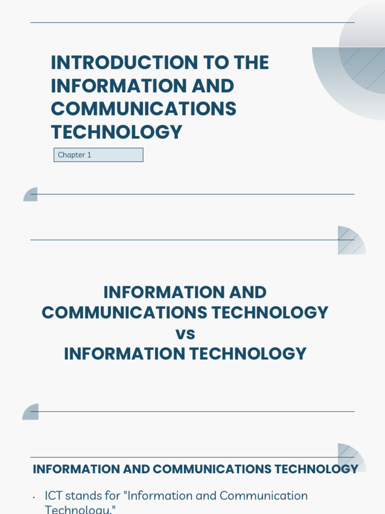 Understanding ICT vs IT: Key Concepts | PDF | Augmented Reality ...