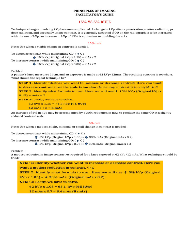 Understanding the 15% KVP Rule in Radiology | PDF