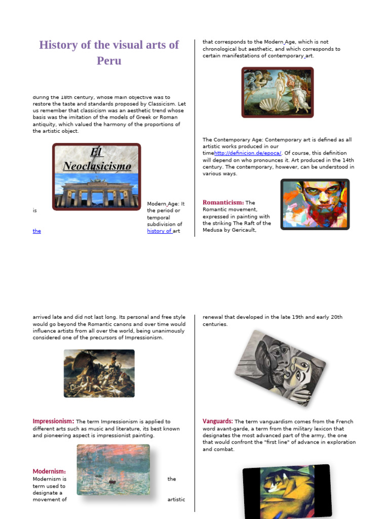 History of Visual Arts in Peru | PDF | The Arts | Romanticism