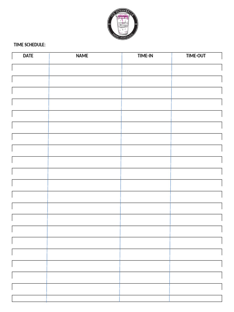 Time Schedule Overview: Dates & Times | PDF