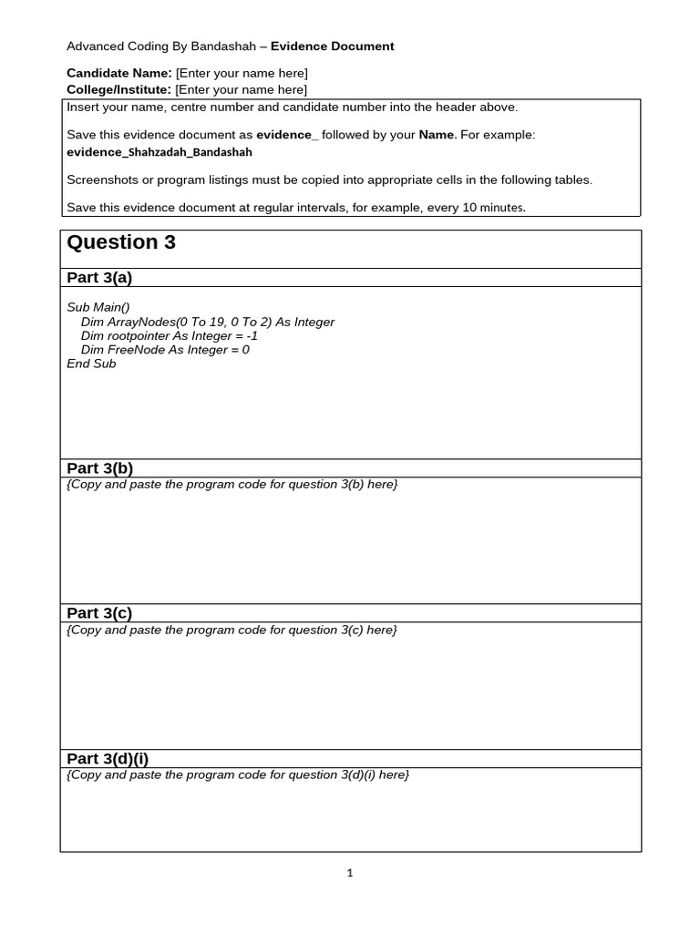 Evidence Task 3 Binary Tree | PDF