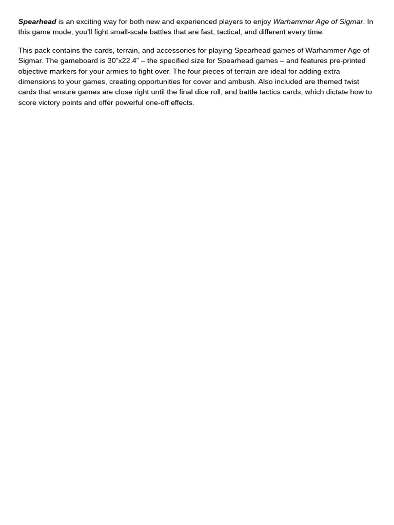 Spearhead: Warhammer Age of Sigmar | PDF