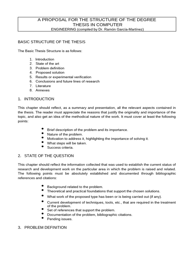 Computer Engineering Thesis Structure Guide | PDF | Thesis | Bibliography