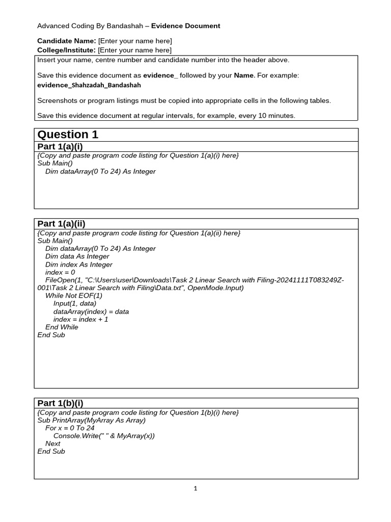 Task - 2 - Evidence - LinearSearch - 2 - Amna | PDF | Text File | Software
