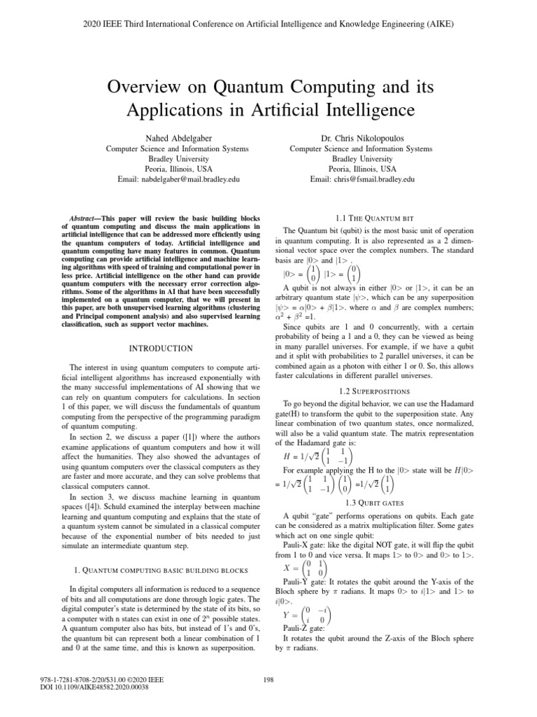 Quantum Computing in AI Applications | PDF | Quantum Computing | Support Vector Machine