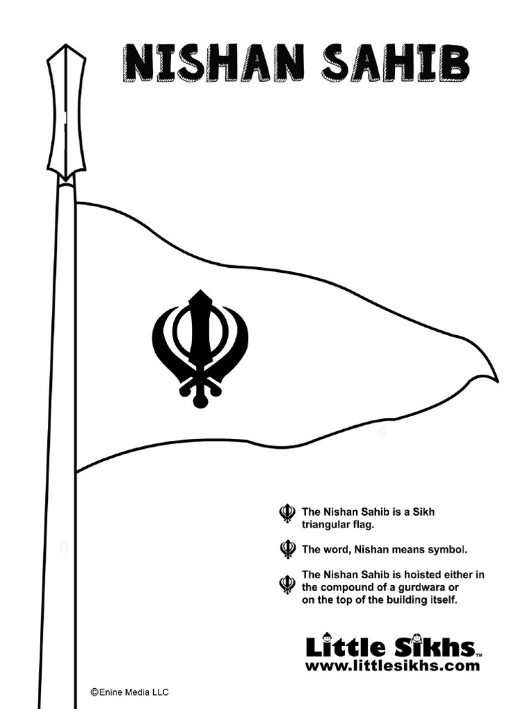 Nishan Sahib Coloring Page Little Sikhs | PDF