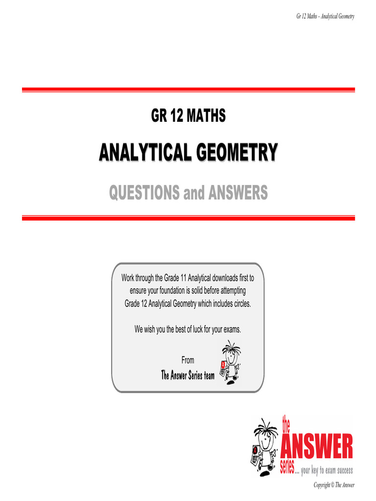 Grade 12 Mathematics Analytical Geometry QA (0) - 084644 | PDF | Circle | Analytic Geometry