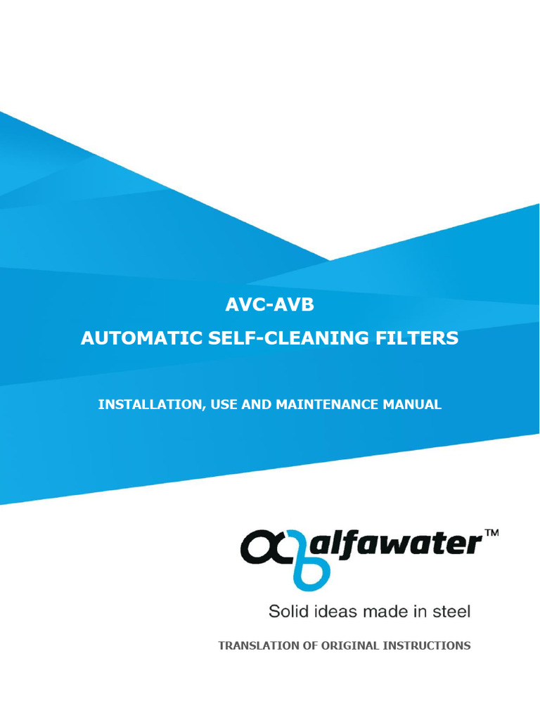 AVC-AVB Self-Cleaning Filter Manual | PDF | Valve | Pressure Measurement