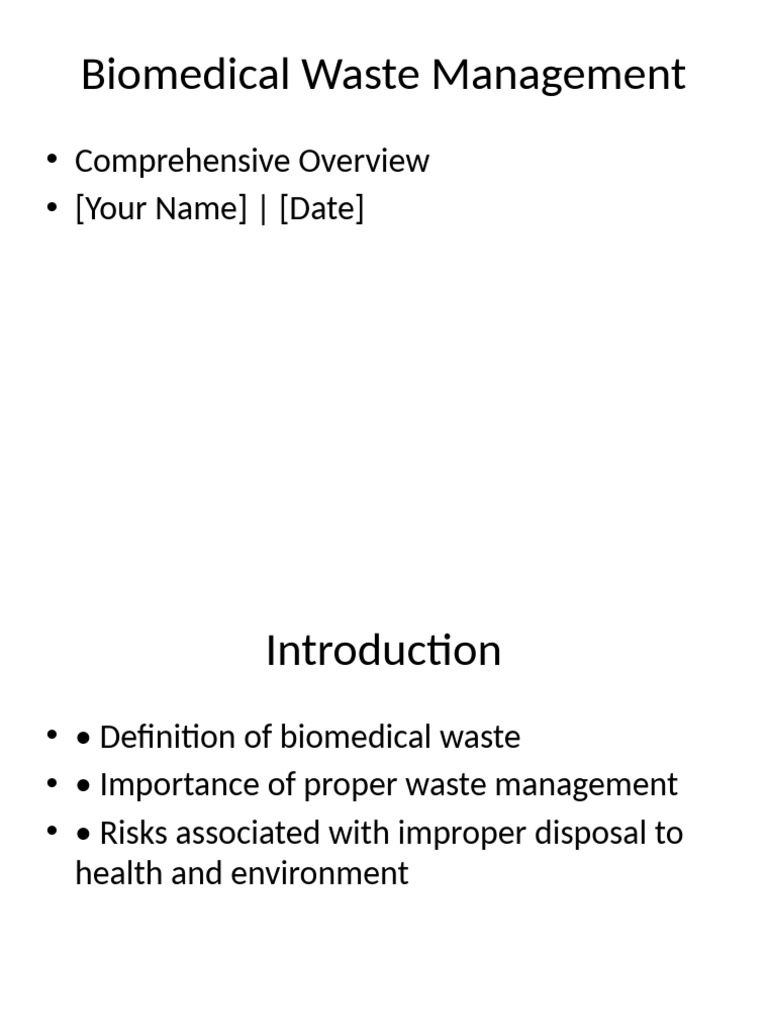 Detailed Biomedical Waste Management | PDF