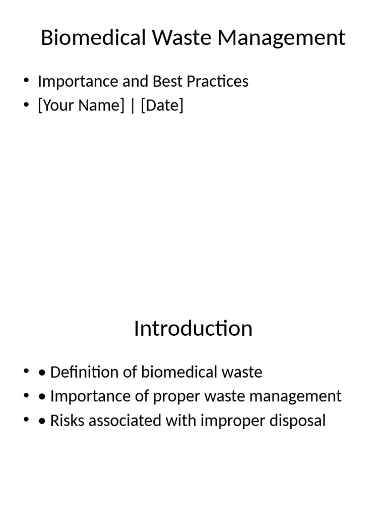 Biomedical Waste Management Best Practices | PDF