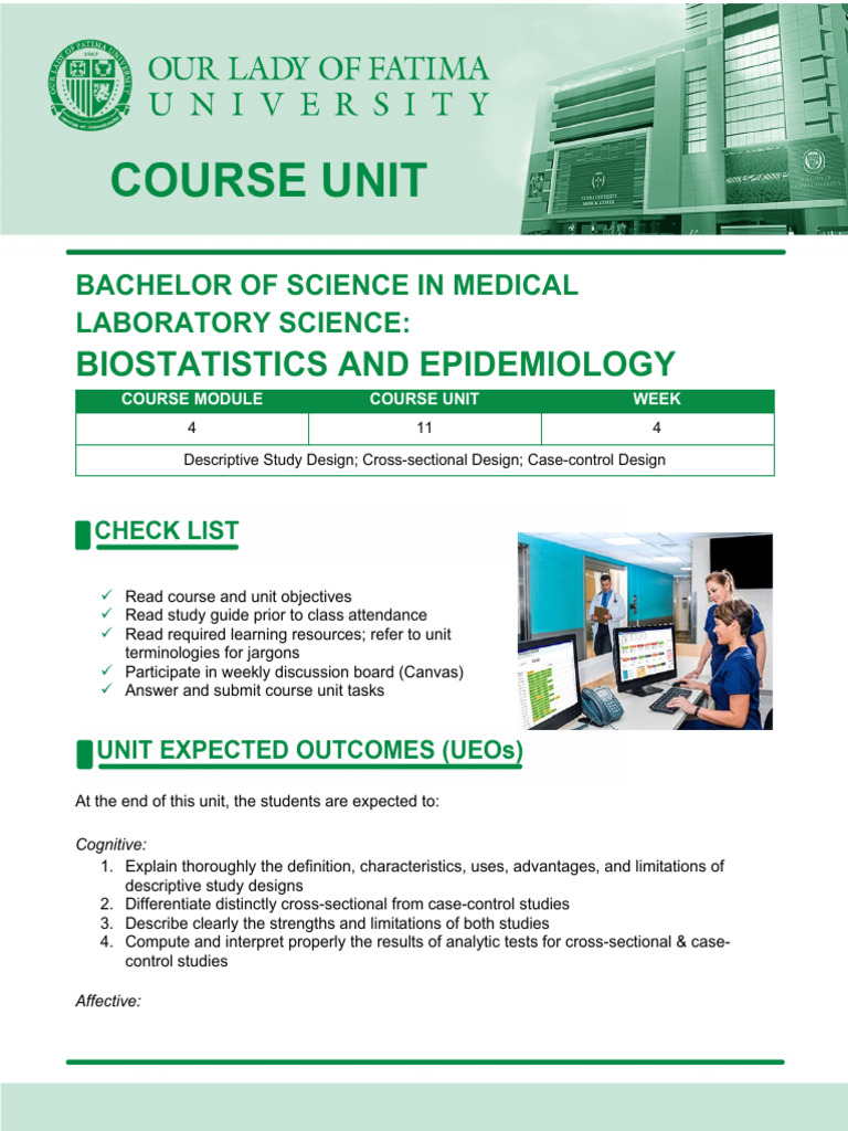 Course Unit 11 - Epidemiologic Study Design I - Rev1 | PDF | Prevalence ...