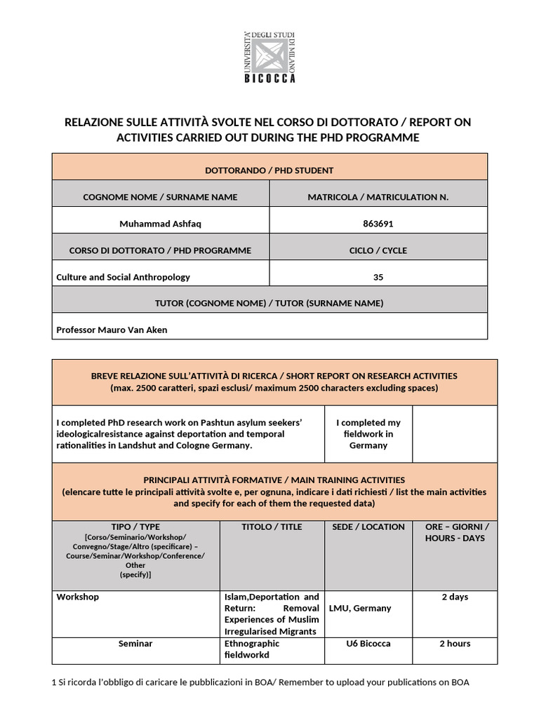 PhD Report on Pashtun Asylum Research | PDF