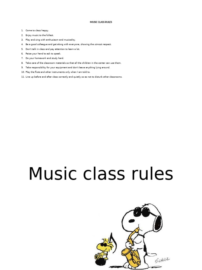 Music Class Rules | PDF