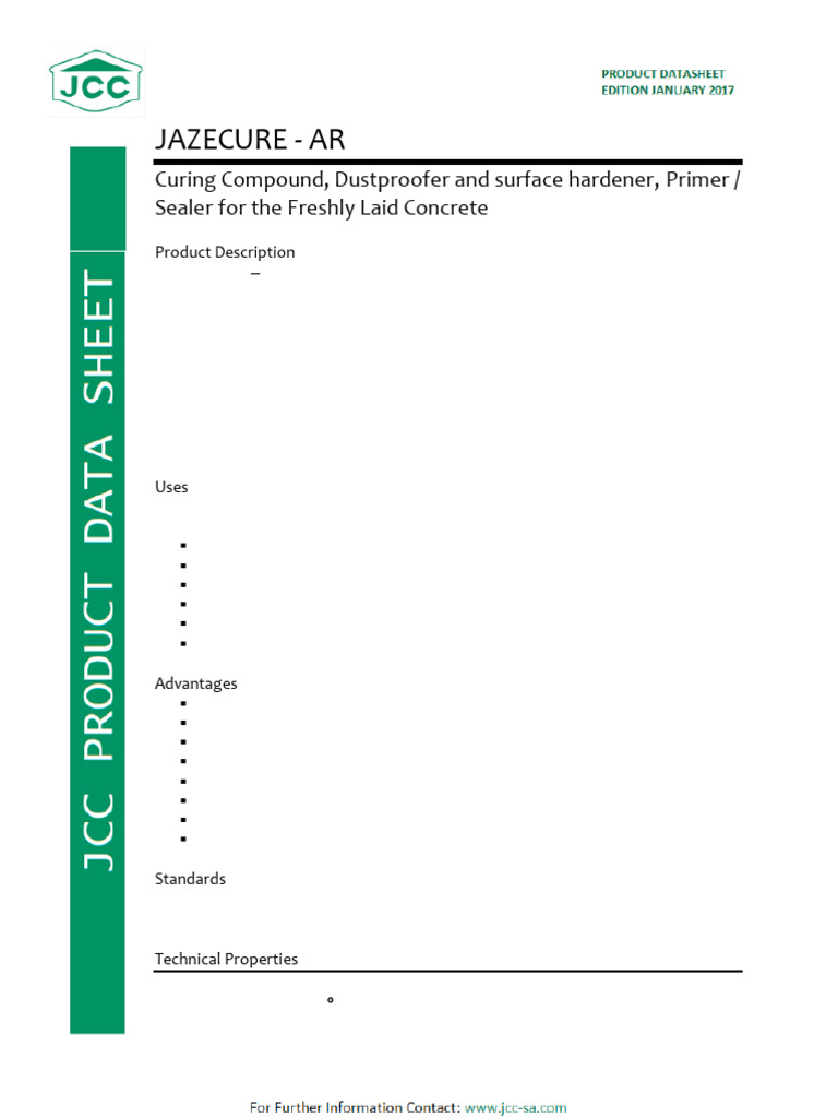 Curing Agent - JCC - Jazecure - AR | PDF | Concrete | Building Engineering