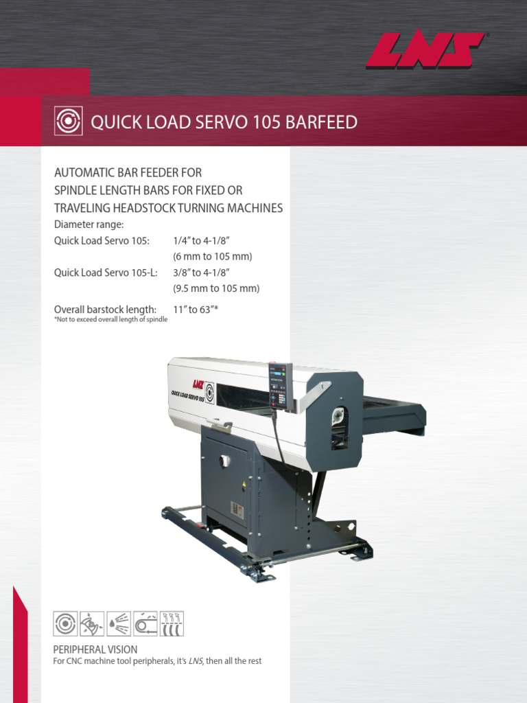 LNS Quick Load Servo 105 BAR FEED Brochure | PDF | Numerical Control ...