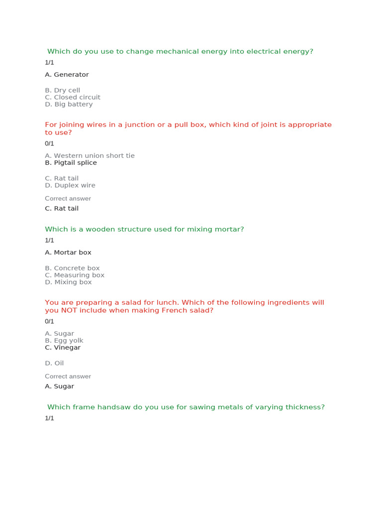 Diagnostic TLE MAJOR 1 | PDF | Capsicum | Electric Charge