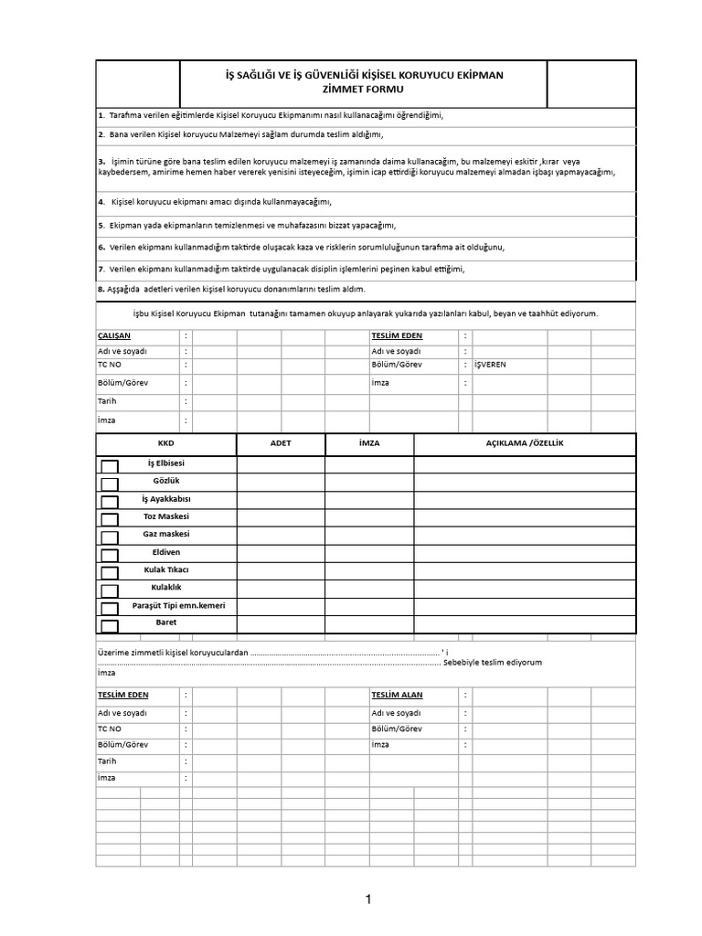 Zimmet Formu 3 | PDF