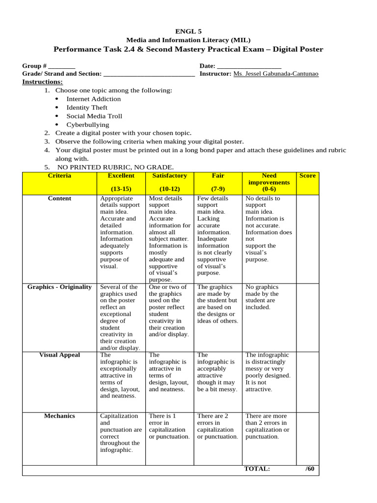 Second Mastery Exam Digital Poster | PDF | Graphics | Infographics