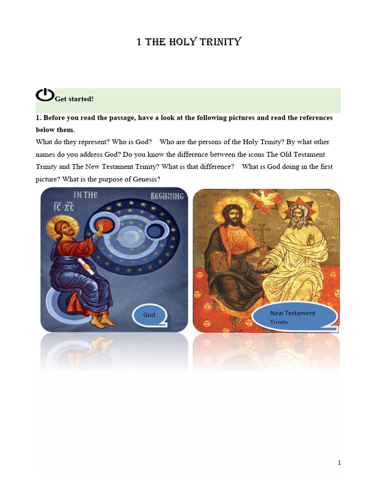 Course 1 The Holy Trinity | PDF | God The Father | Genesis Creation ...